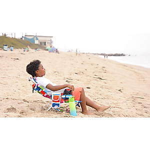 Homevative Kids Folding Backpack Beach Chair with 4 Positions, Carry Handle, Storage Pouch, Cup Holder and Phone Holder, Lightweight Design