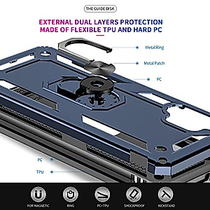 LeYi for Galaxy A32 5G Case, Samsung A32 Case with [2 Pack] Tempered Glass Screen Protectors, [Military-Grade] Magnetic Ring Holder Kickstand Case for Samsung Galaxy A32 5G (Not Fit 4G), Blue