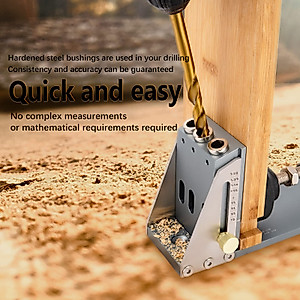 GDDGHS Pocket Hole Jig Kit Woodworking, Pocket Screw Jig with Drill Bits, Drill Jig for Angled Holes, Pocket Jig Hole Kit, Dowel Jig Kit Woodworking Tools