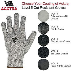ACKTRA WG015 Level 5 Cut Resistant Construction Safety WORK GLOVES 12 pairs, Foam Nitrile Coated, High Tear Strength, EN 388, PPE Regulation 2016/425, for Men and Women (Large)