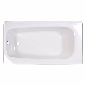 American Standard 2460002.020 Cambridge Procelain-Enameled Steel 60-In X 32-In Alcove Bathtub with Left Hand Drain, 50-60 gal, White