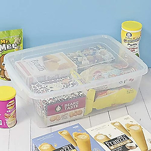 Farmoon 16 Quart Clear Storage Bin, Plastic Latch Containers/Boxes with Lid, 2 Packs