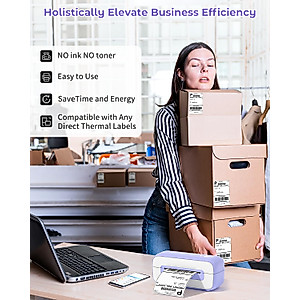 LabelCreate Thermal Shipping Label Printer, 4x6 Thermal Label Printer, Label Printer for Small Business, Direct Thermal Printer Compatible with Amazon Shopify Etsy Ebay FedEx USPS（Only USB）