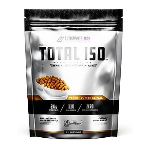 Cutler Nutrition Total ISO Whey Isolate Protein Powder: Best Tasting Whey Protein Shake Featuring 100% Whey Protein Isolate, Perfect Post Workout Protein Powder Mix, Peanut Butter Cereal, 2 Pounds