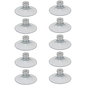 DZS ELEC Clear Suction Cup 10PCS 41mm /1.61inch Transparent PVC Plastic Glass Suction Pads Without Hooks, Extra Strong Adhesive Suction Holder with Knurled Nuts for Daily Hanging, Sucker Pads