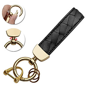 Bqepe for Honda Key Fob Cover Keychain Fit for Accord Crosstour Civic CR-V Pilot Element Smart Key Shell Case (Black)