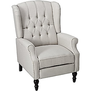 Christopher Knight Home Walter Fabric Recliner, Light Grey