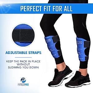Shin Splint Ice Packs, HSA and FSA Eligible Reusable Hot and Cold Therapy Wrap | Leg or Calf Pain Relief | Advanced Soft Gel Technology | Freezable and Microwavable | Running Injuries & Recovery