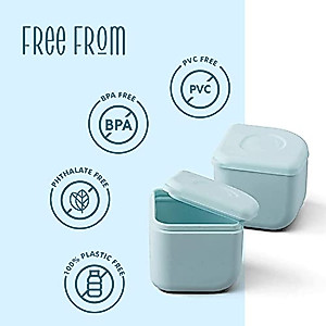 Miniware Silipods Aqua 2 Pack | Leakproof Silicone Hot & Cold Food Storage for Baby Toddler Kids | Dishwasher, Fridge, & Freezer Safe | for Purees, Soups, Dressings, & More (4 oz)