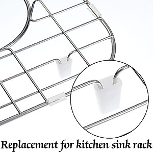Romooa 40 Pieces Hard Rubber Feet for Sink Grid Sink Protecter Rubber Grid Kitchen Sink Wire Protective Rack Feet Grate Rubber Wire Bumper Replacement Protector Parts for Kitchen Rack (White)