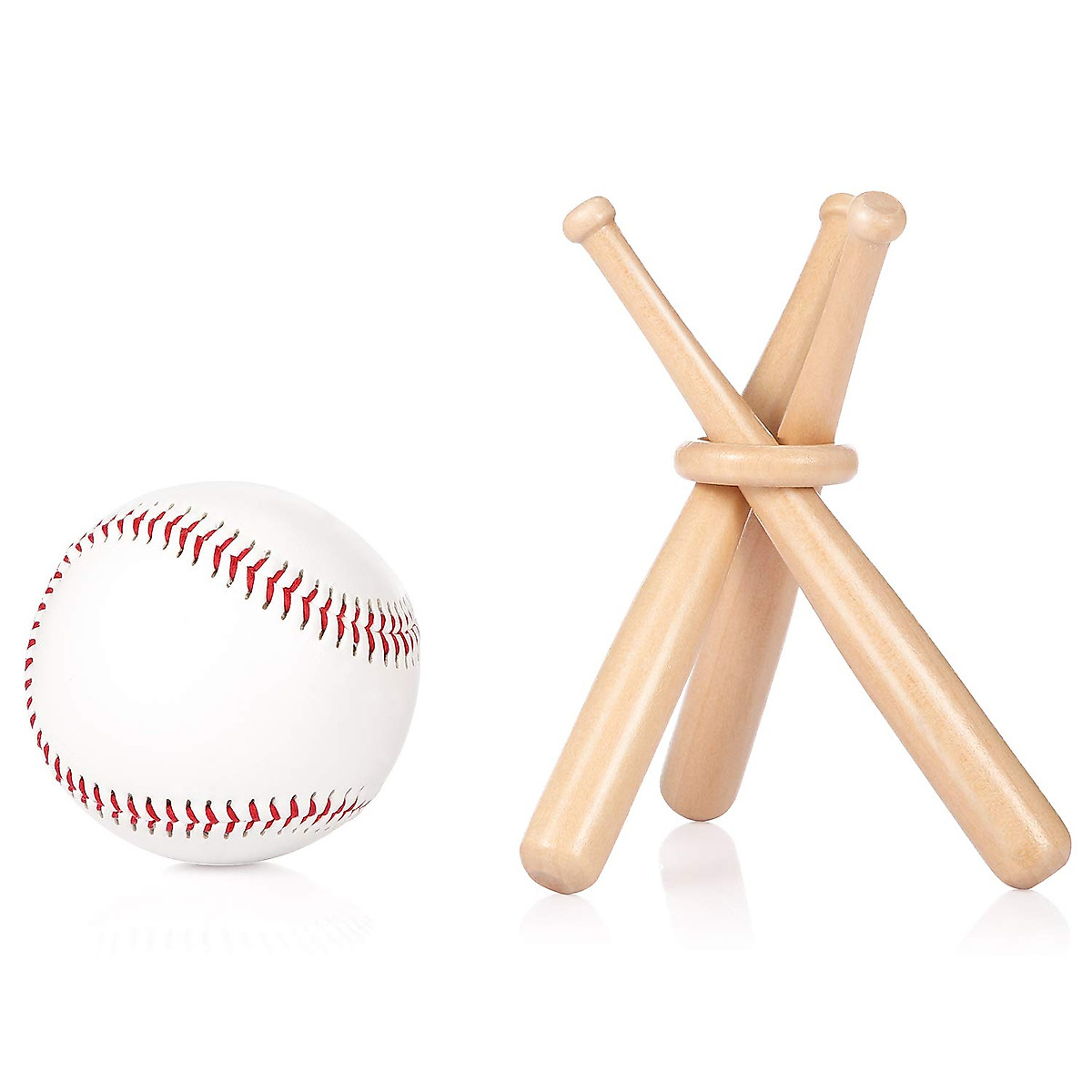 Honoson 1 Pack Baseball Stand Baseball Holders for Balls Display Baseball Bat Wooden Display Stand Holder Display Baseball Centerpieces for Tables for Kids and Sports Lover (Wood Color)