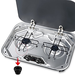 SMEV 50805 RV Stove Parts Grommets for Dometic Stove Top Parts D21 Cooktop Grate Rubber Grommets Replacemet RV Stove top rubber bumpers Dometic Stove Protector Range Burner Grate Rubber Feet Pad 12Pcs