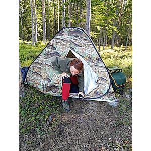 BZTANG Explorer Outdoors 3-4 Persons Camouflage Camping Hiking Easy Setup Instant Pop up Tent (Maple Leaves Green)