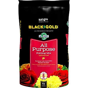 SUNGRO HORTICULTURE 16-Quart Black Gold 1310102 Purpose Potting Soil With Control, Brown/A