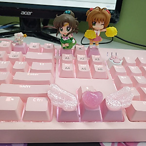 YupYay Handmade Cute Keycaps,Compatible with Cherry MX Switches Mechanical Keyboard Pink PBT Keycap,Computer Gaming Keyboards Key Caps,Artisan ESC OEM Profile R4 Key Cap (Pink)