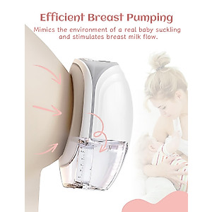 X-Bosak Breast Pump Hands Free, Wearable Electric Portable Silicone Breast Pump, 3 Modes & 8 Levels, Painless & Leak-Proof Design, 17mm~27mm Flange Inserts, Smart LCD Display, 2 Pack, White