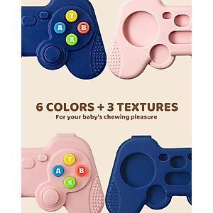 2 Packs Baby Teething Toy, Silicone Game Controller Teethers for Babies 6-12 Months, Baby Chew Toys for Sucking Needs, BPA Free