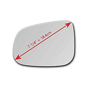 New Replacement Mirror Glass with Full Size Adhesive FOR Volvo | 2011-2018 S60 | 2012-2016 S80 | 2015-2018 V60 | Driver Side View Left LH - CHECK YEAR FOR FITMENT