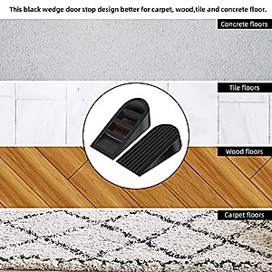 EIOUMAX Big Door Stopper, Heavy Duty Rubber Door Stop Wedge,Multi Surface Design,Non-Scratching Door Stop 2 Pack