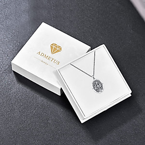 ADMETUS St Joseph Medal for Men 925 Sterling Silver Oval Saint Joseph Pendant Necklace Protection Jewelry Religious Gifts