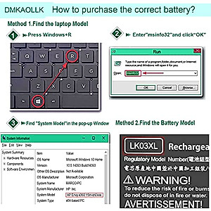 DMKAOLLK LK03XL L09281-855 Battery for HP Envy X360 Convertible 15m-cn0xxx 15-cn0xxx 15m-cp0xxx 15-cr0xxx 15-bp0xx 15-bq2xx 17-ae1xx 15m-cn0012dx 15m-cn0012dx 17m-bw0013dx LK03052XL 916814-855