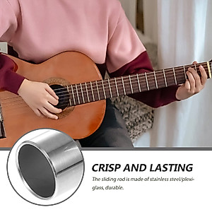 2 Pcs Guitar Slider Banjo Accessories Firm Guitar Slide Metal Slide Guitar Finger Slide Professional Guitar Slide Standard Guitar Slide Guitar Bar Stainless Steel Major Slide Rail