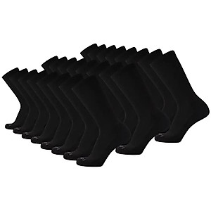 AND1 Men's Socks - Athletic Cushion Crew Socks (24 Pack), Size 6-12.5, Black