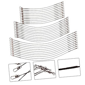 Unomor 60 Pcs Lure Anti-Bite Line Fishing Accessories Fishing Wire Leaders Saltwater Fishing Tackle swivels Fishing Tackle Fishing Kits Fishing Leading Lines Wire for Fishing Fish Leaders