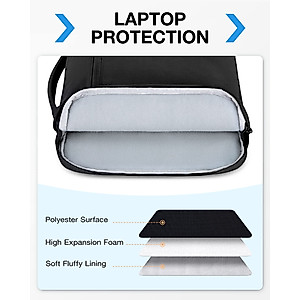 Laptop Sleeve Bag, BAGSMART Laptop Case Compatible with MacBook Air/Pro Retina,13-13.3 inch Notebook Compatible with MacBook Pro 14 inch 2021 2022 M1 Pro/Max, Computer Bag with Pocket, Handle, Black