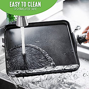 GreenLife Soft Grip Diamond Healthy Ceramic Nonstick 11" Griddle Pan, PFAS-Free, Dishwasher Safe, Black