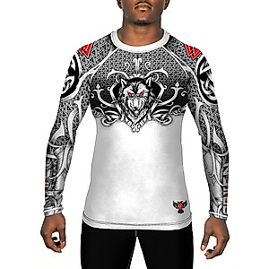 Raven Fightwear Men's Norseman MMA BJJ Rash Guard White Large