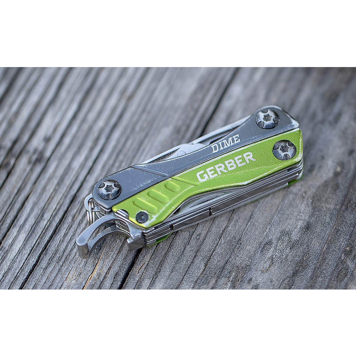 Gerber Gear Dime 12-in-1 Mini Multi-tool - Needle Nose Pliers, Pocket Knife, Keychain, Bottle Opener - EDC Gear and Equipment - Green