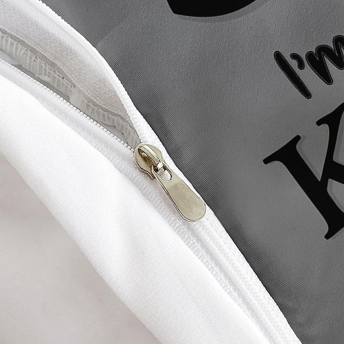 AILONEN Grey and Black Duvet Cover Set Queen Size, K and Q Printed Crown Couple Bedding Set Gifts,3 Piece His Her Themed Lightweight Microfiber Comforter Cover with 2 Pillowcases