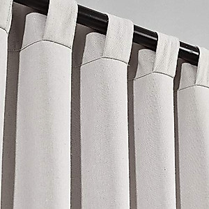 Lush Decor Ivy Tassel Faux Linen Window Curtain Panel Pair, 84 in x 40 in, Light Gray