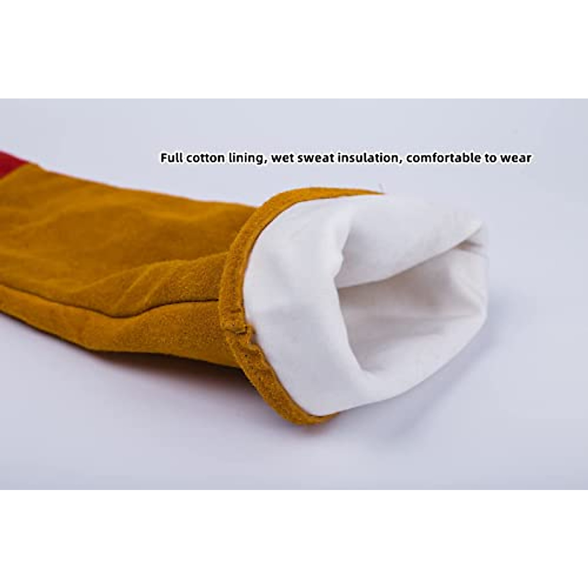 23.6 Inch Long Sleeves Leather Welding Gloves Leather welding gloves, heat-resistant and wear-resistant welding gloves and hand protectors, fire-resistant boot protectors,tools and gifts for men dad