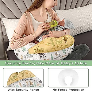 BATTOP Nursing Pillow for Breastfeeding,Bottle Feeding,Plus Size Breastfeeding Pillows with Adjustable Waist Strap Removable Cover,Extra Pillow on Top for More Support for Mom Baby