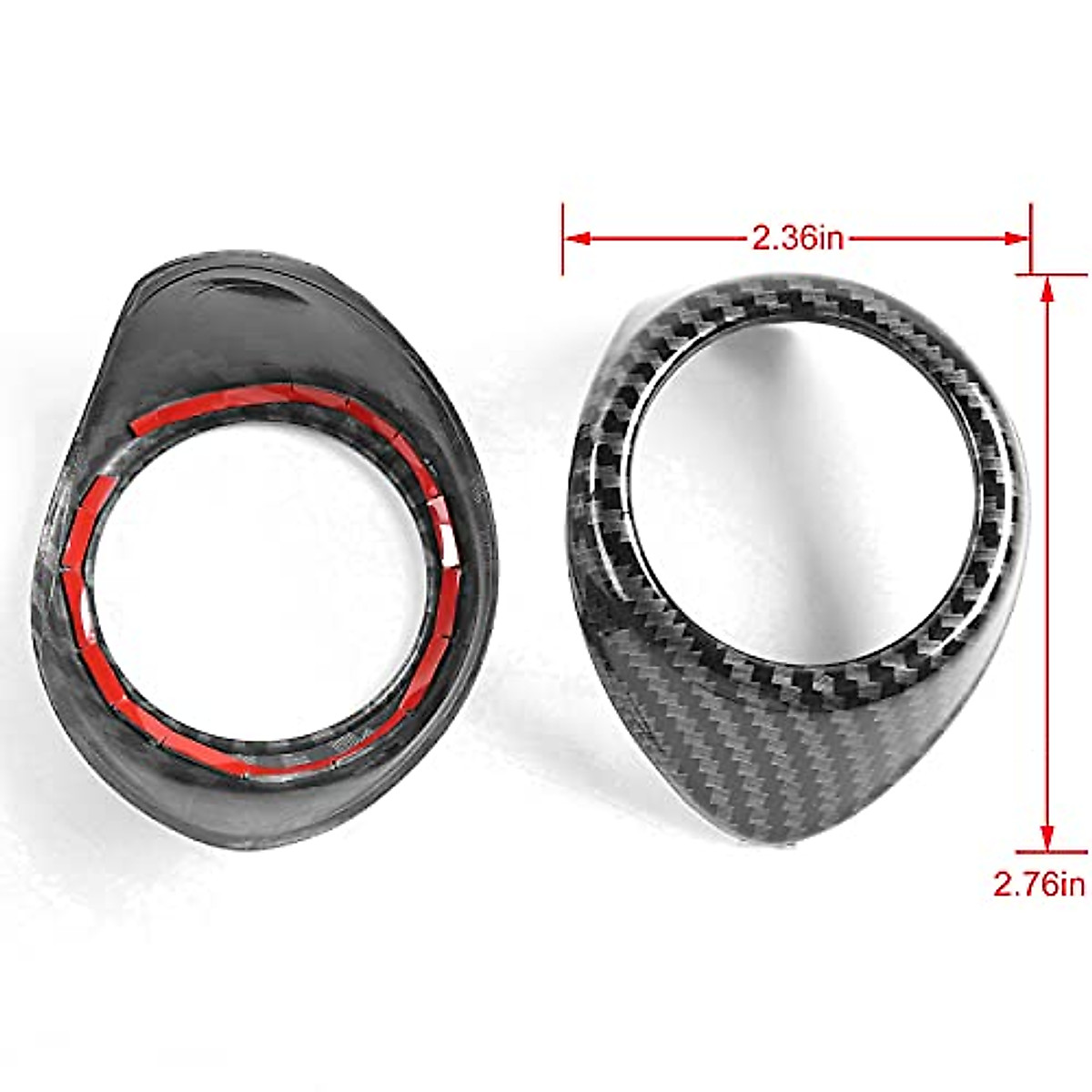 RT-TCZ A-Pillar Audio Stereo Speaker Trim Cover Decor Frame for Ford Mustang 2015 2016 2017 2018 (Carbon Fiber Grain)