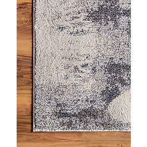 Unique Loom Positano Collection Coastal Modern Coral Lobster Shells Light Gray Runner Rug (2' x 7')