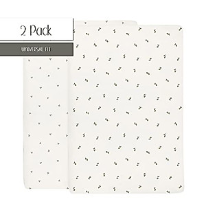 Ely's & Co. Patent Pending Waterproof Pack N Play | Mini Portable Crib Sheet Set - 2 Pack Berry and Cluster Dot (Sage)