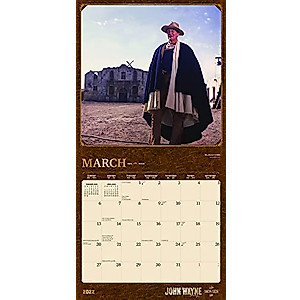 John Wayne in the Movies 2022 12 x 12 Inch Monthly Square Wall Calendar with Foil Stamped Cover, USA American Actor Celebrity Country