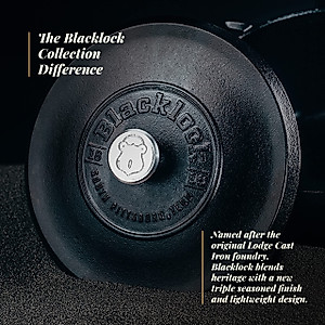 Lodge Blacklock 12" Triple Seasoned Cast Iron Lid - For Blacklock 12 Dutch Ovens & Skillets - Locks In Moisture - High-Heat Aluminum Knob - Pan Lid for Iron Skillet