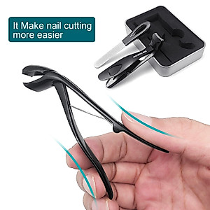 SG Nekoo Toe Nail Clippers for Thick Nails for Seniors, Angled Head Ultra Sharp Wide Jaw Opening Fingernail Clipper, Nail Trimmer with Catcher for Men Women