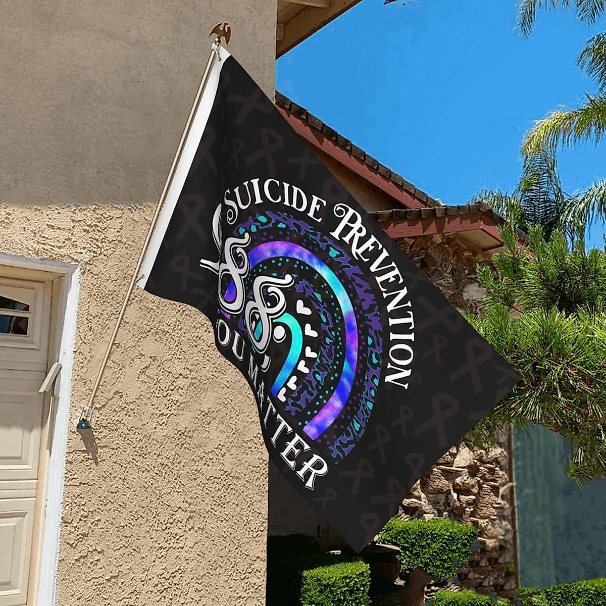 Suicide Awareness Flag 3x5 Double Sided Outdoor Flags Suicide Awareness Tapestry For Room Wall Art Gifts