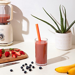 GIR: Get It Right | Extra Wide Reusable Straws for Smoothies, Boba Tea + Milkshakes | Great for Hot + Cold Drinks |, Sunny, 2-Pack, 2 Count