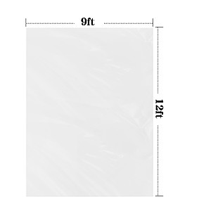 20 Pack Plastic Drop Cloth Sheets for Painting, 9x12 Feet Dust-Proof Clear Plastic Cloth for Furniture Cover