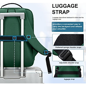 Victoriatourist Laptop Backpack for Men Business Slim Durable Work Laptops Backpacks with USB Charging Port, College Backpacks Computer Bag Gifts for Women Fits 15.6 Inch Notebook (Green)