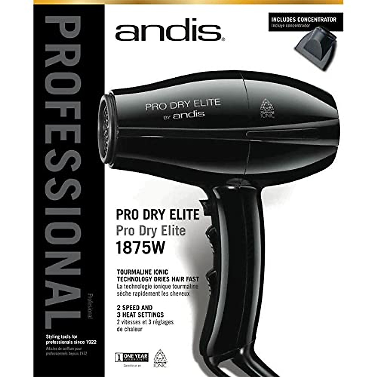 Andis Pro Dry Elite Ac Motor Dryer 1875W (Pack of 1)