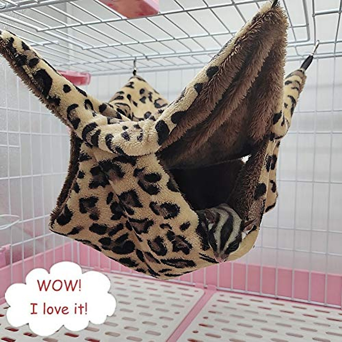 ELEpure Small Animals Hammock Guinea Pig Sugar Glider Bedding Nest Plush Hanging Bed Hideout for Ferret Chinchilla Squirrel Rat Hedgehog Gerbils Warm Playing