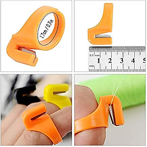 ISKYBOB Set of 9 Yarn Thread Cutter Rings Finger Blade Knife Embroidery Floss Remove Kit Plastic Cross Stitch Cutting Tools for Sewing, Knitting, Crafting