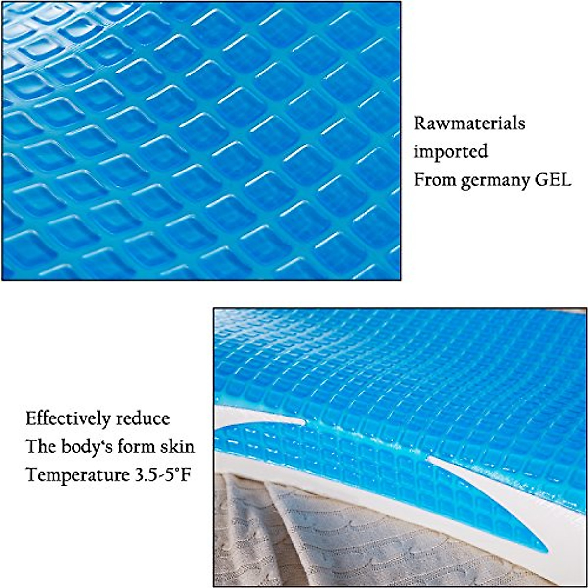 EUCIOR Cooling Gel Pillow,Memory Foam Cooling Gel Pillow,Cooling Orthopedic Memory Foam Pillow for Side Back Stomach Sleeper,A Relaxed Sleeping Experience - Pack of 1(Queen Size)